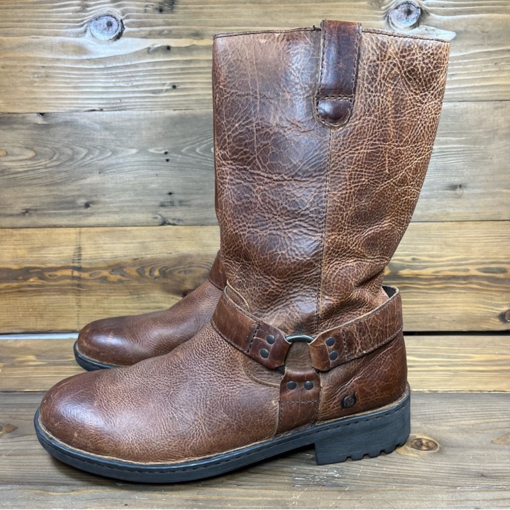 Born Bronson Men Harness Leather Motorcycle Boot 8 - Gem